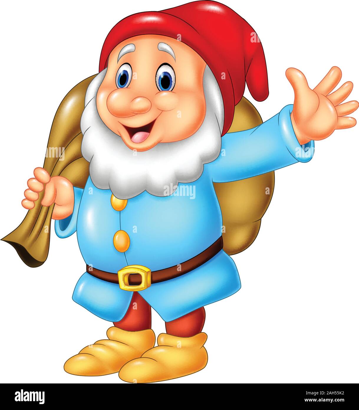 Cartoon happy dwarf carrying sack Stock Vector Image & Art - Alamy