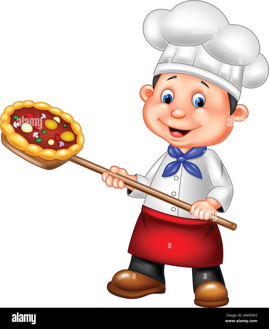 Cartoon chef holding pizza Stock Vector Image & Art - Alamy