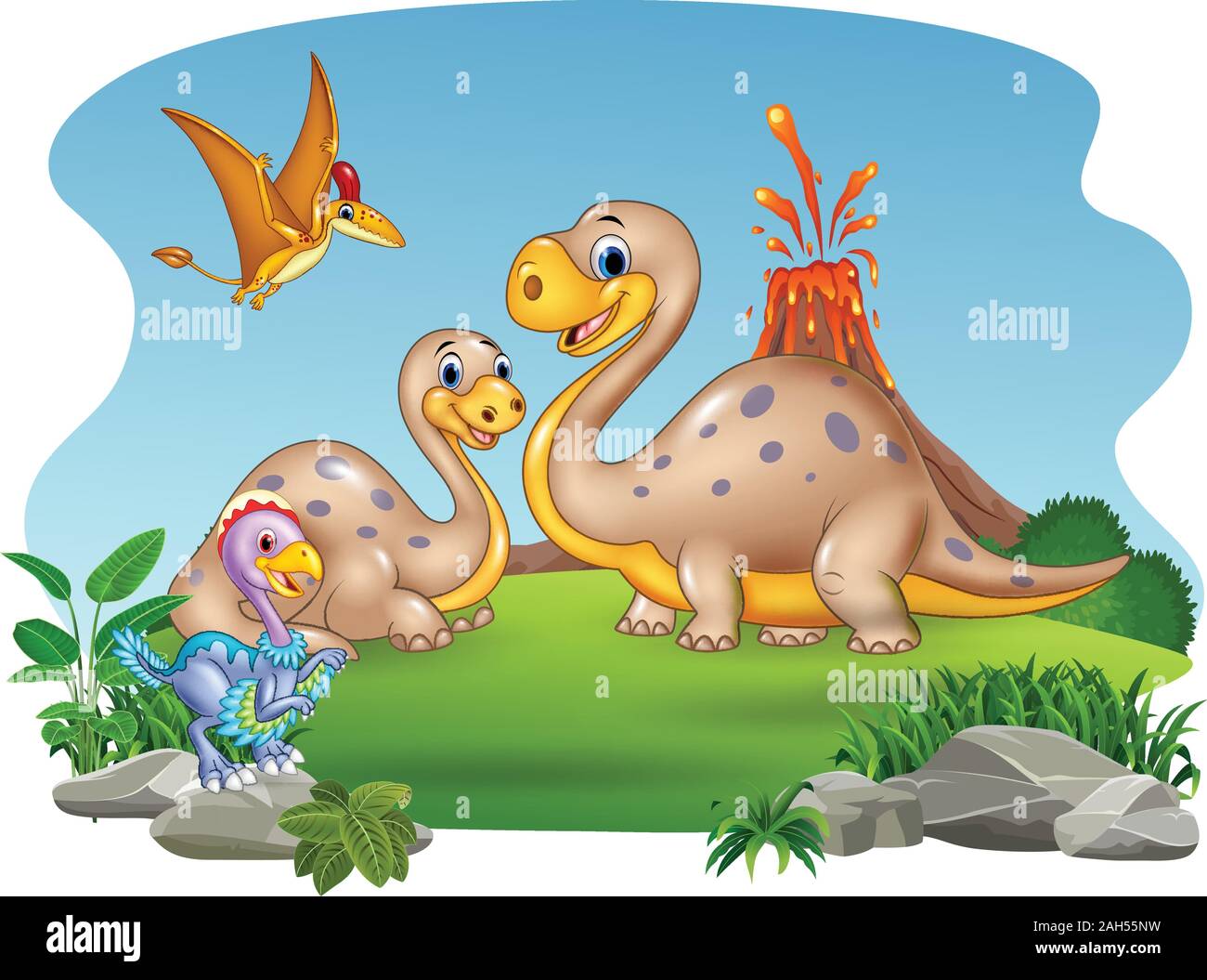 Cartoon baby dinosaur archaeopteryx hi-res stock photography and images ...