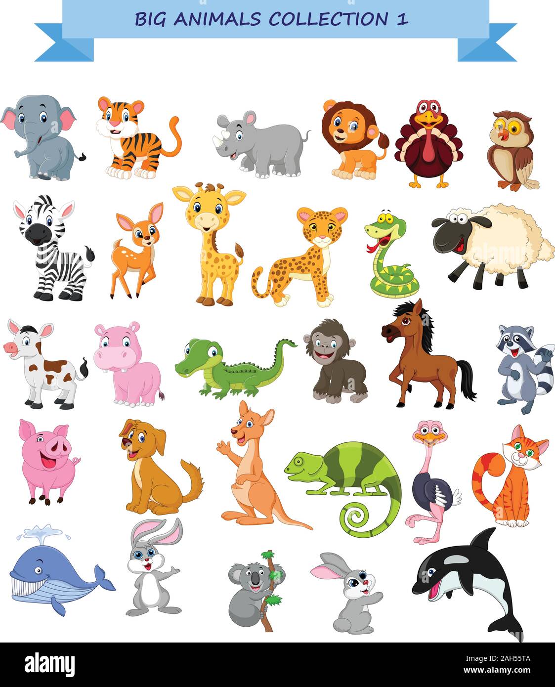 Big animals collection set Stock Vector Image & Art - Alamy