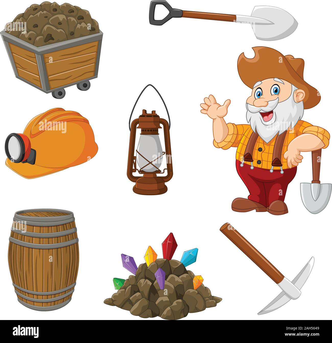 Cartoon miner tools collection set Stock Vector Image & Art - Alamy