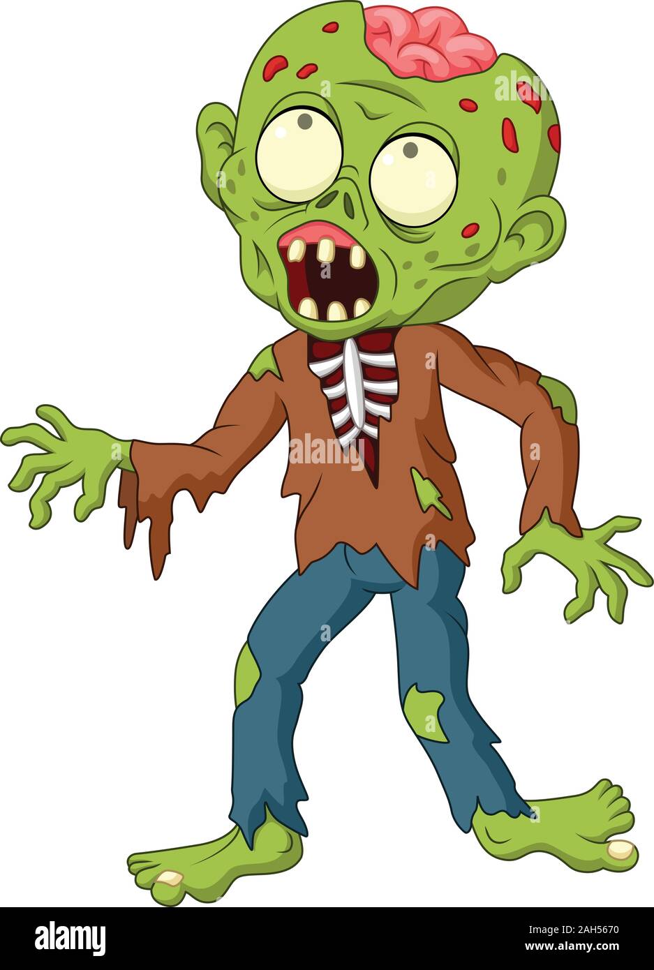 Cartoon zombie isolated on white background Stock Vector Image & Art ...