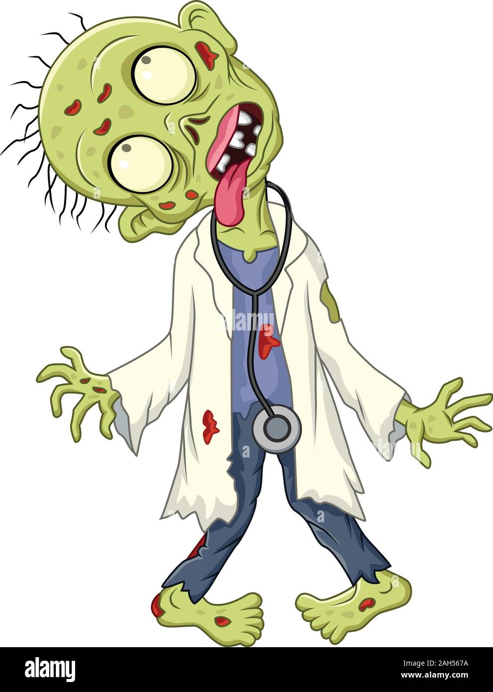Cartoon zombie doctor on white background Stock Vector Image & Art - Alamy