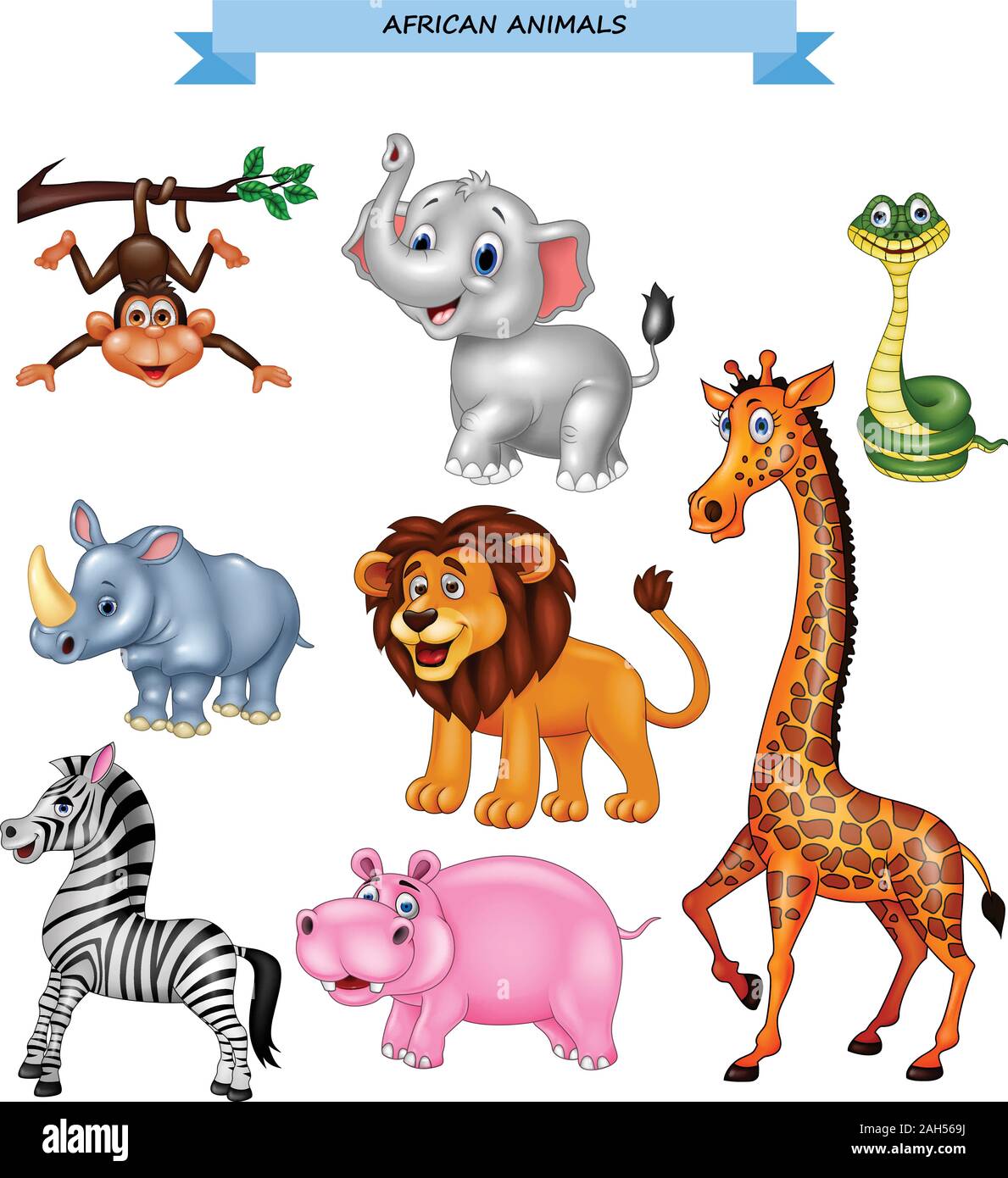 Cartoon african animals collection Stock Vector Image & Art - Alamy