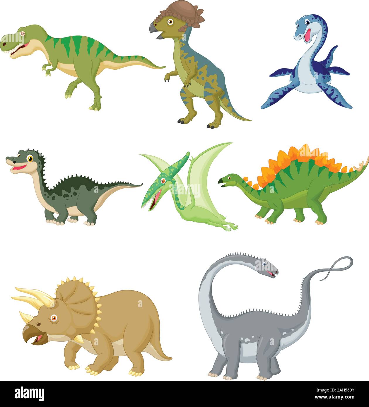 Cartoon dinosaurs collection set Stock Vector Image & Art - Alamy