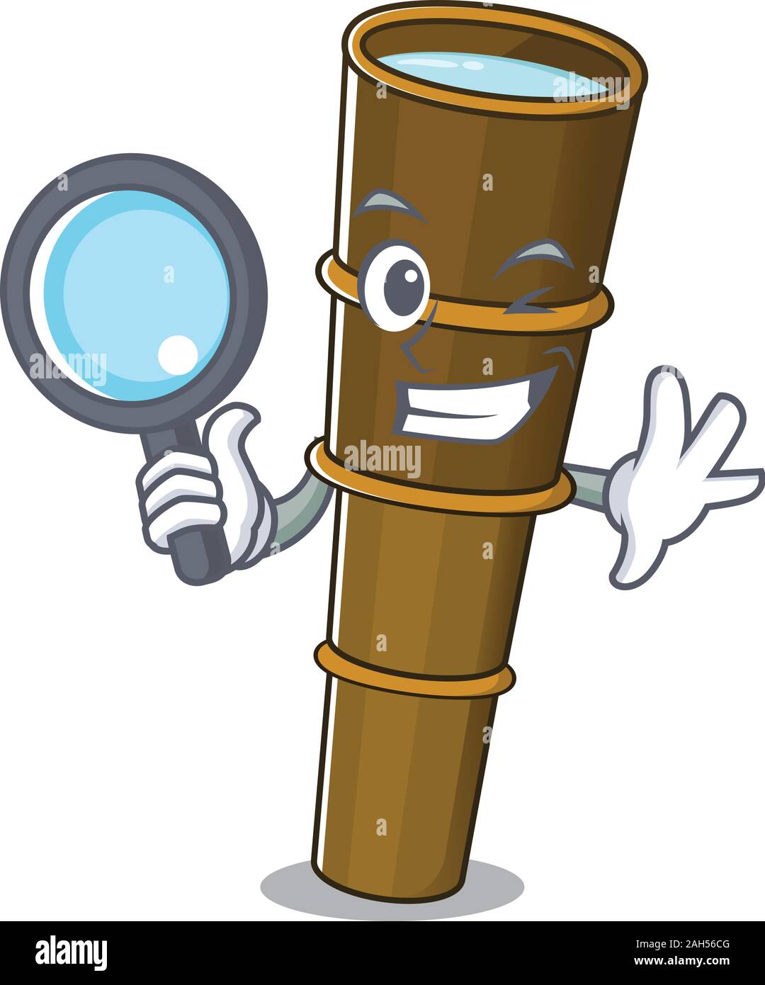 Smart telescope Scroll Detective cartoon character design Stock Vector ...