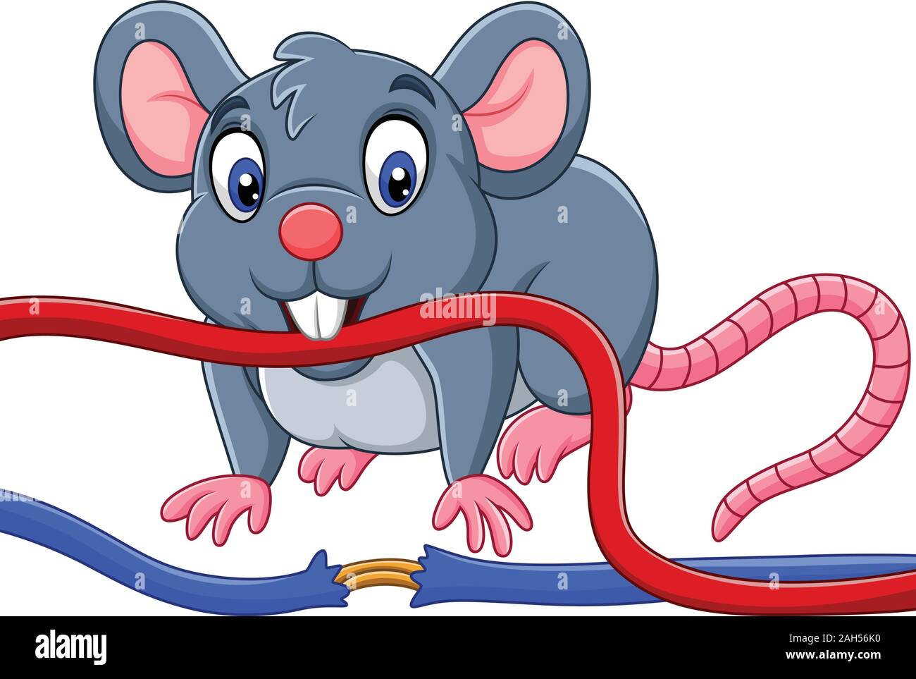 Cartoon mouse biting the cable Stock Vector Image & Art - Alamy