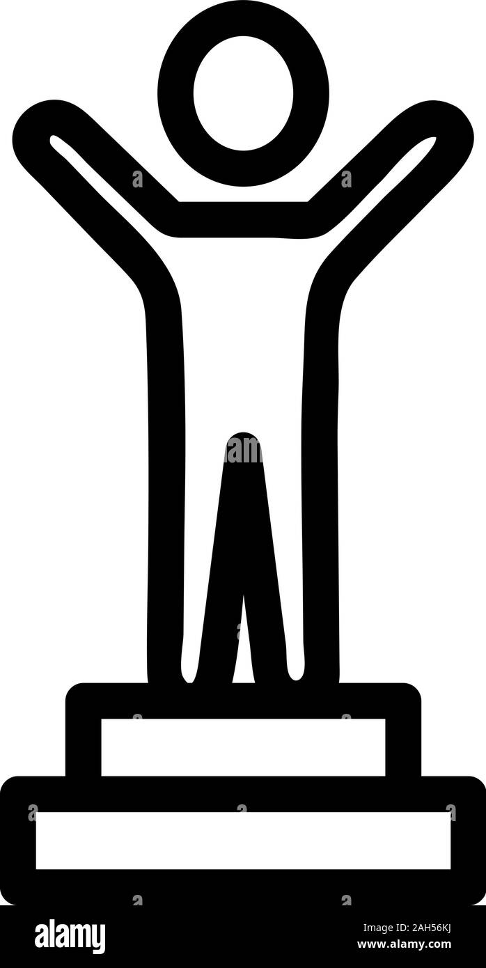 the winner on the stage icon vector. Isolated contour symbol ...