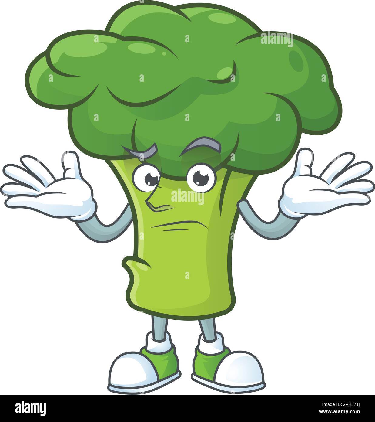 Cool Grinning of green broccoli mascot cartoon style Stock Vector Image ...