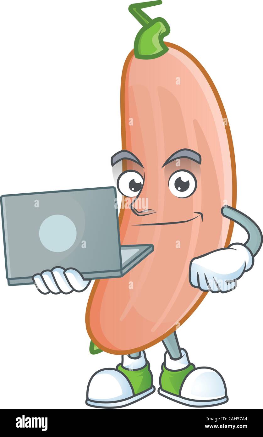 Smart banana squash cartoon character working with laptop Stock Vector ...