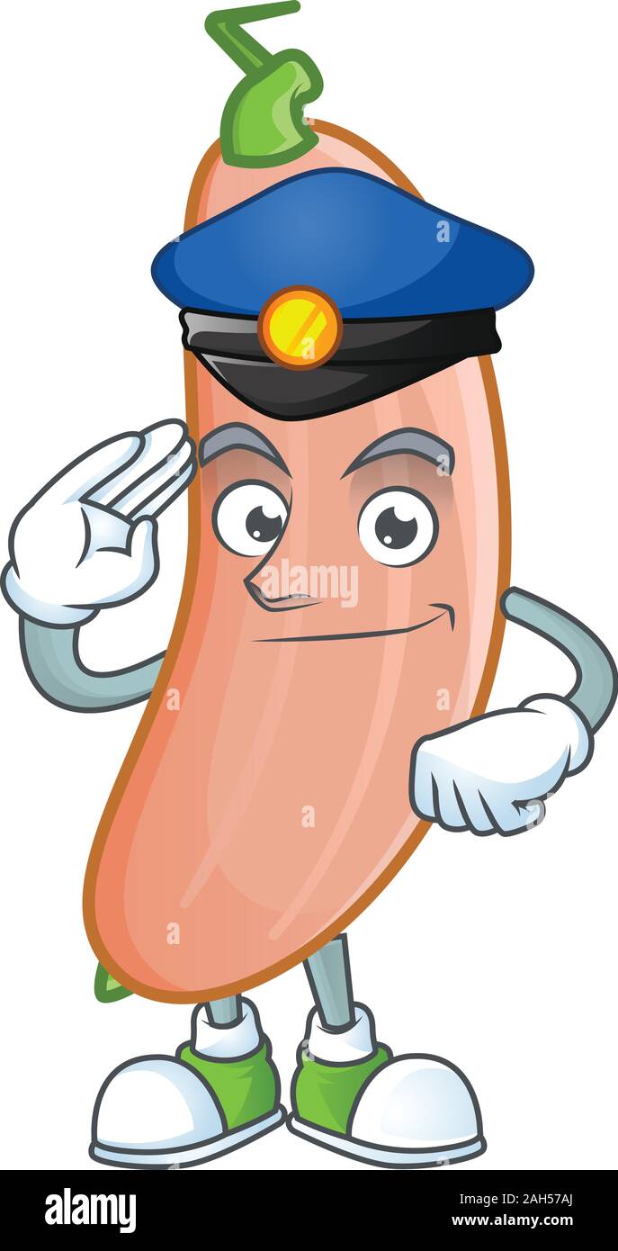Banana squash Cartoon in character a Police officer costume Stock ...