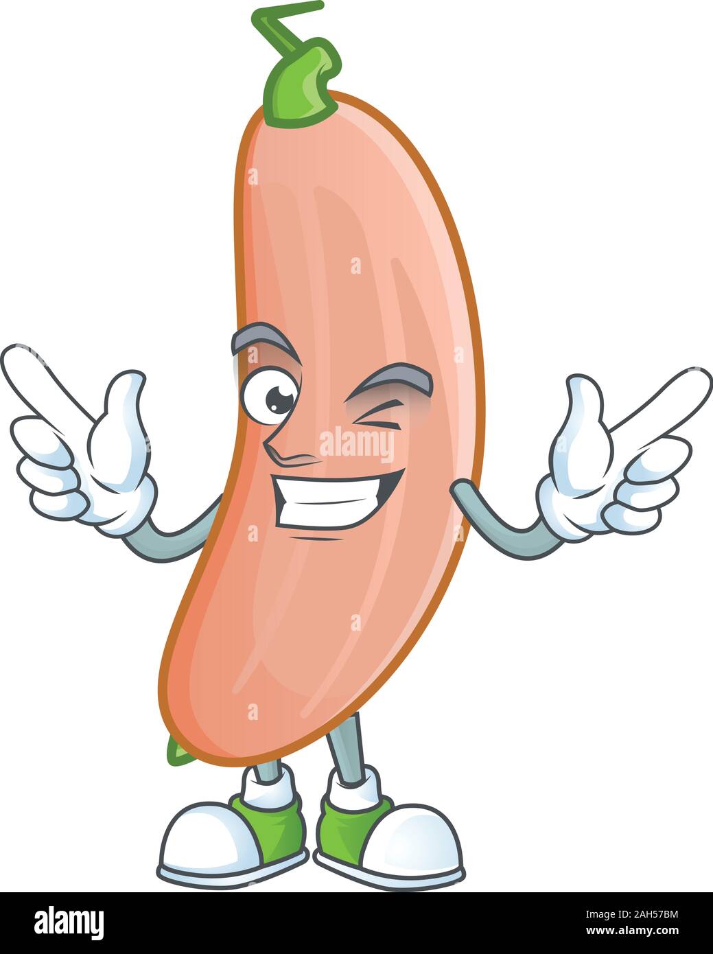 Funny banana squash cartoon character style with Wink eye Stock Vector ...