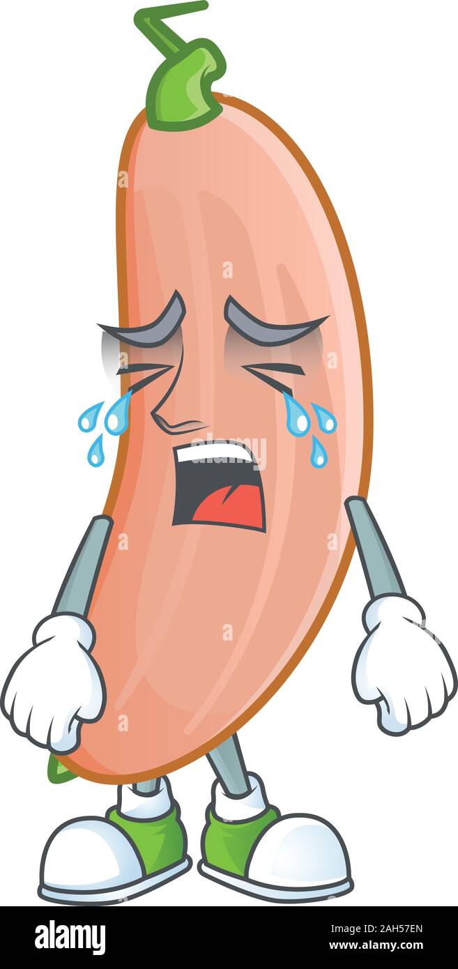 Sad Crying gesture banana squash cartoon character style Stock Vector ...