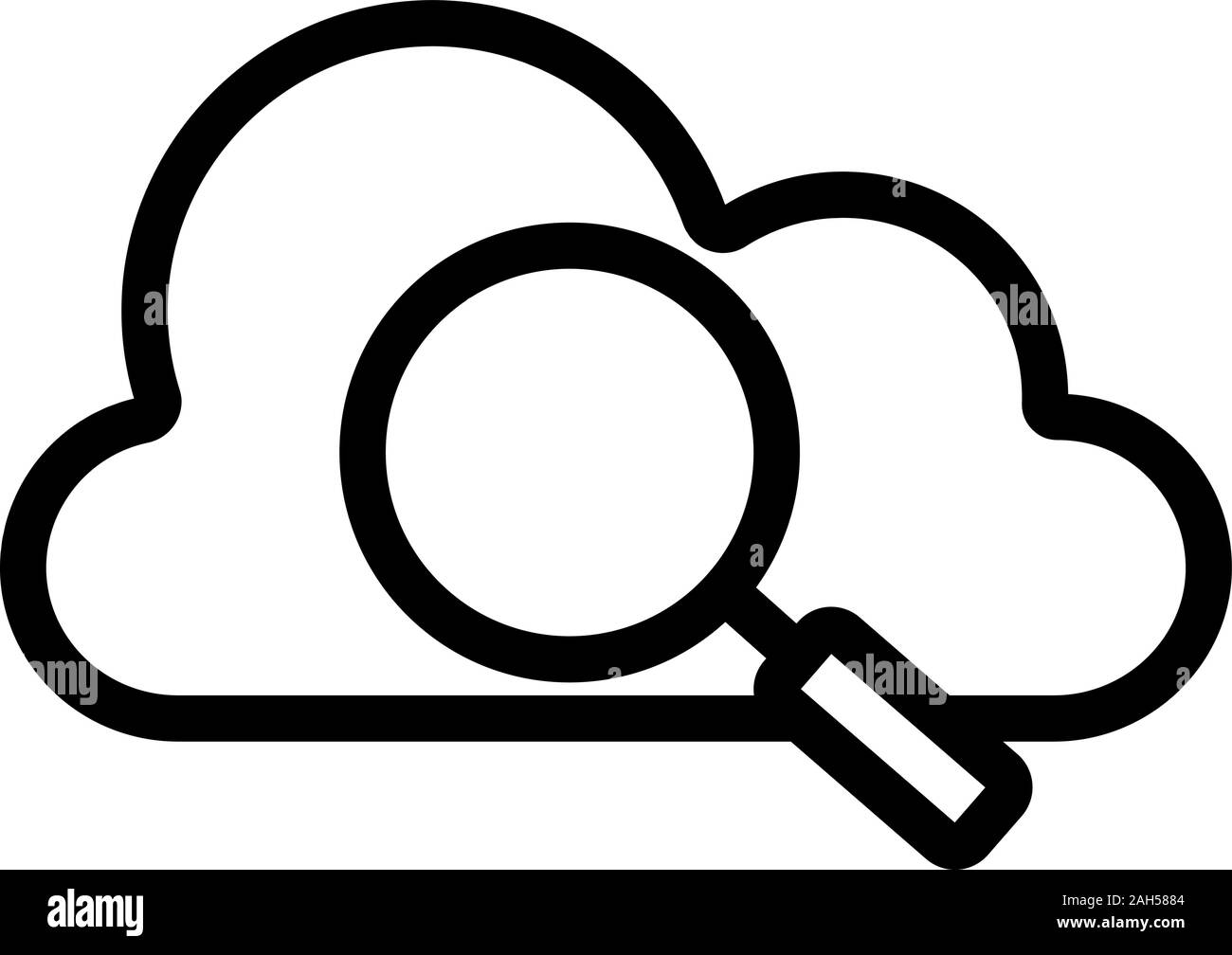 Search cloud icon vector. Isolated contour symbol illustration Stock ...
