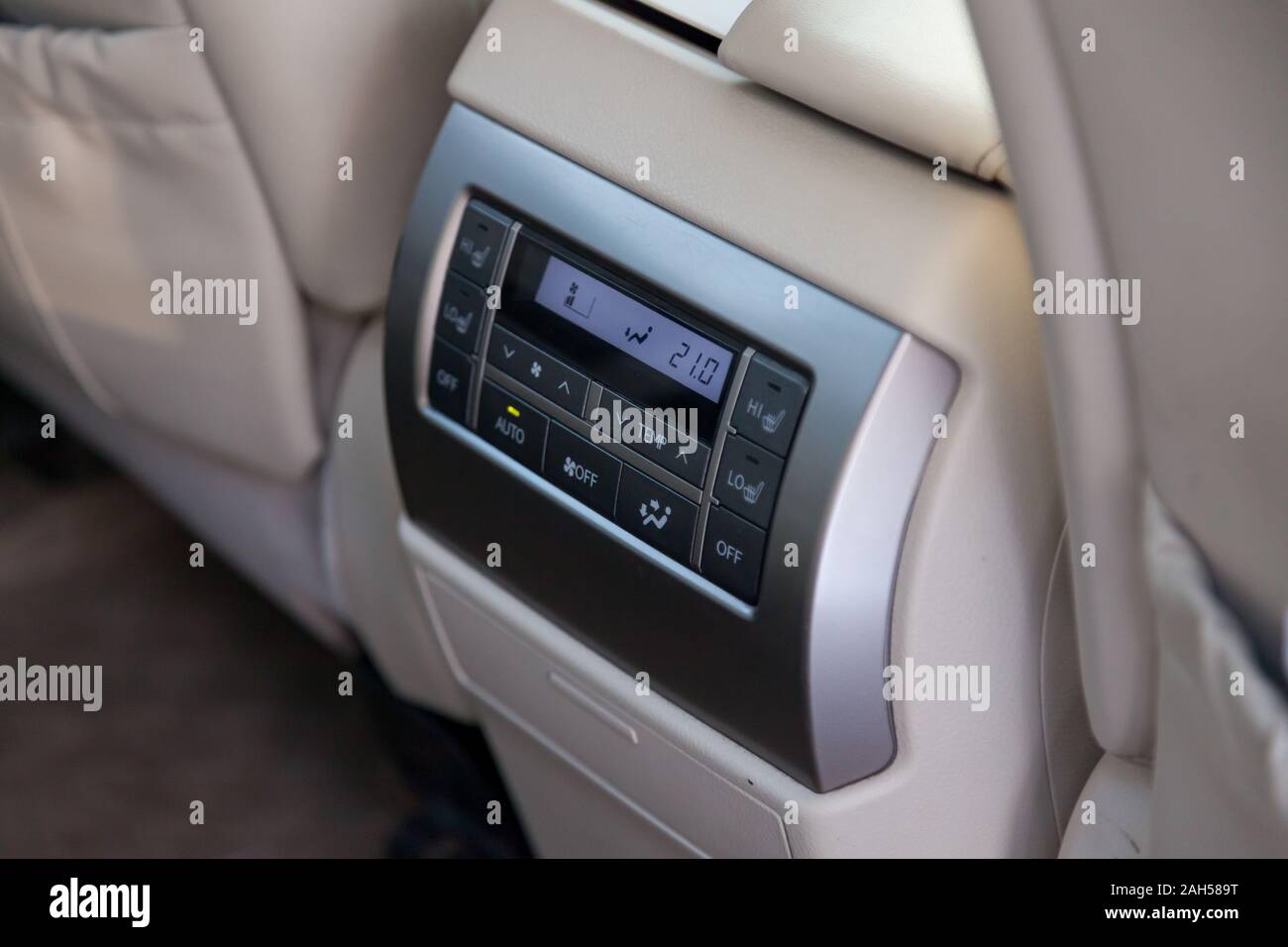 Novosibirsk, Russia - 12.20.2019: View to the beige interior of Lexus ...