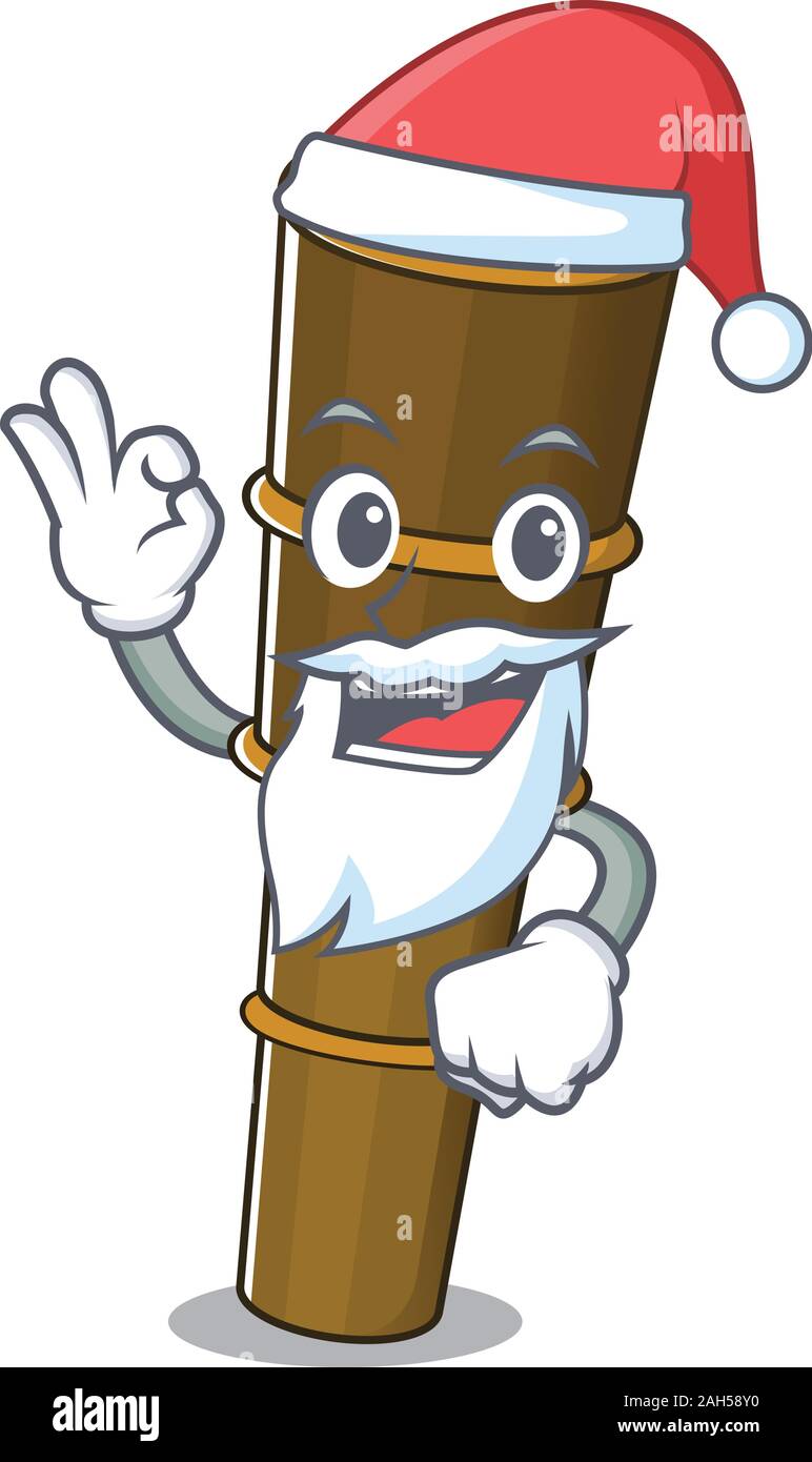 Santa telescope Scroll cartoon character design with ok finger Stock ...