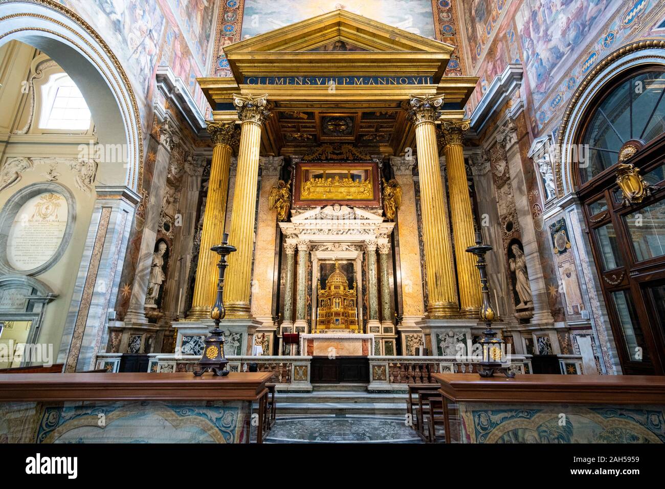 Altar in Basilica of St. John Lateran or Papal archbasilica of Saint ...