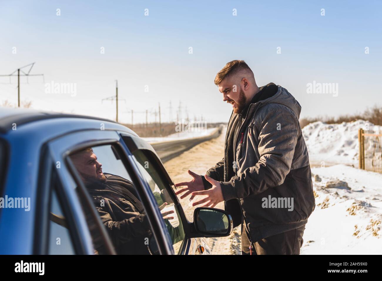 Car damaged people angry hi-res stock photography and images - Alamy