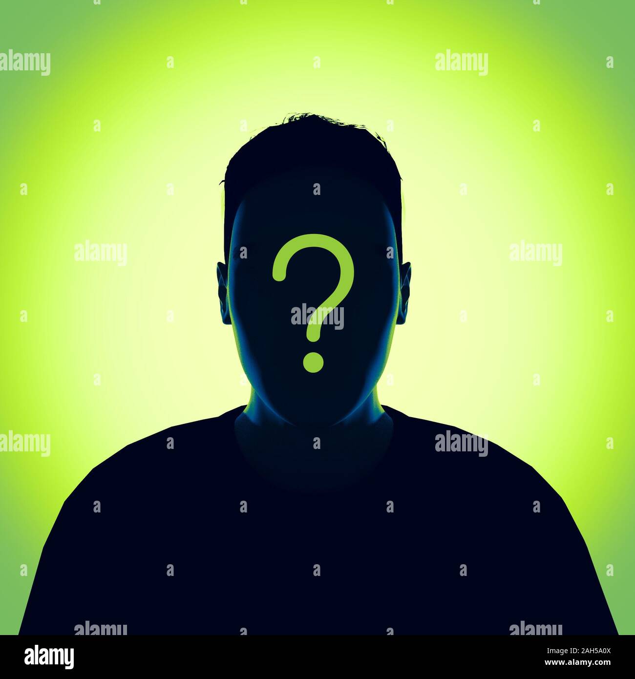 Unknown person with question mark. 3d render Stock Photo - Alamy