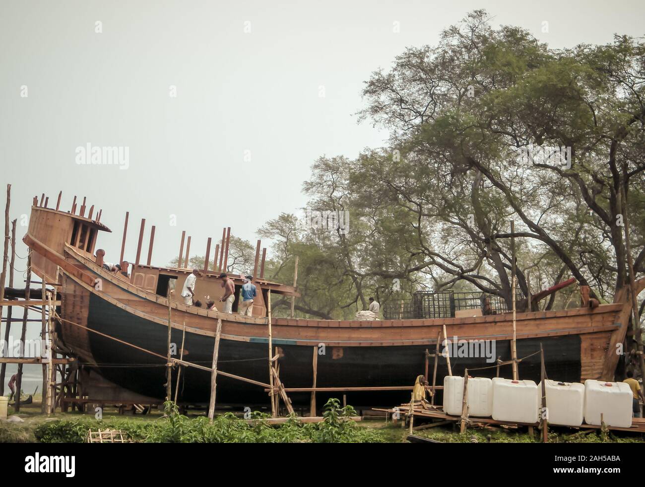 Kakdwip, West Bengal, India October 2019 – A small modern wooden ...