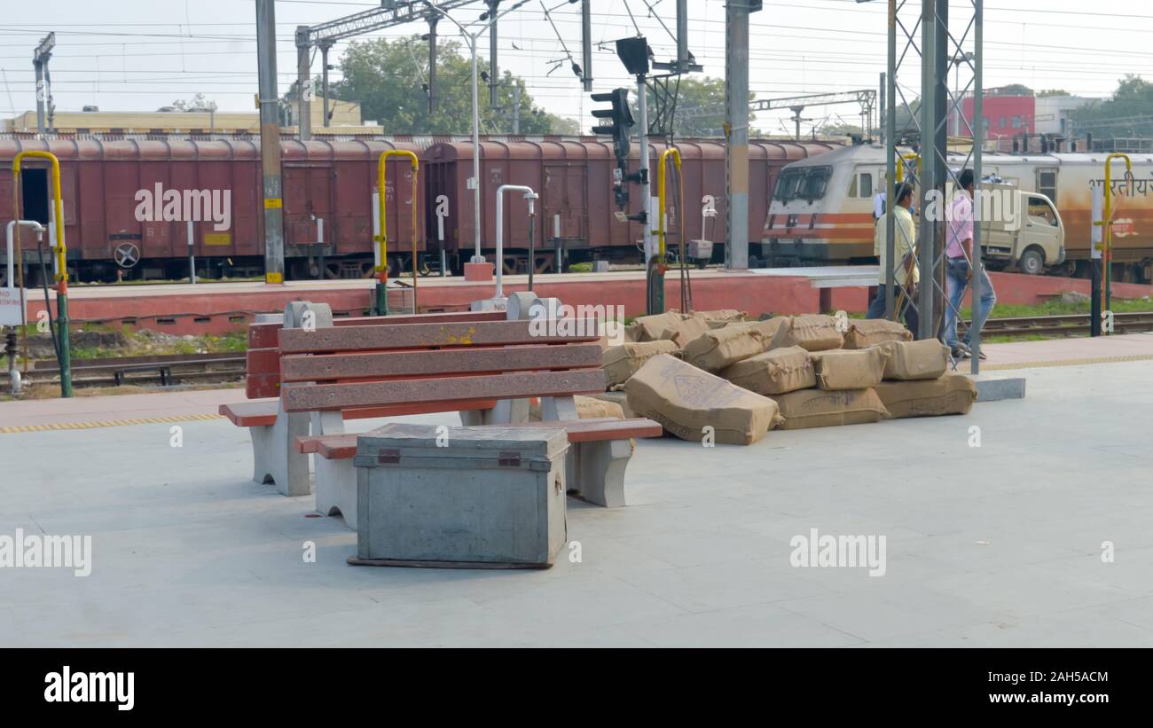 Railroad tie storage yard hi-res stock photography and images - Alamy