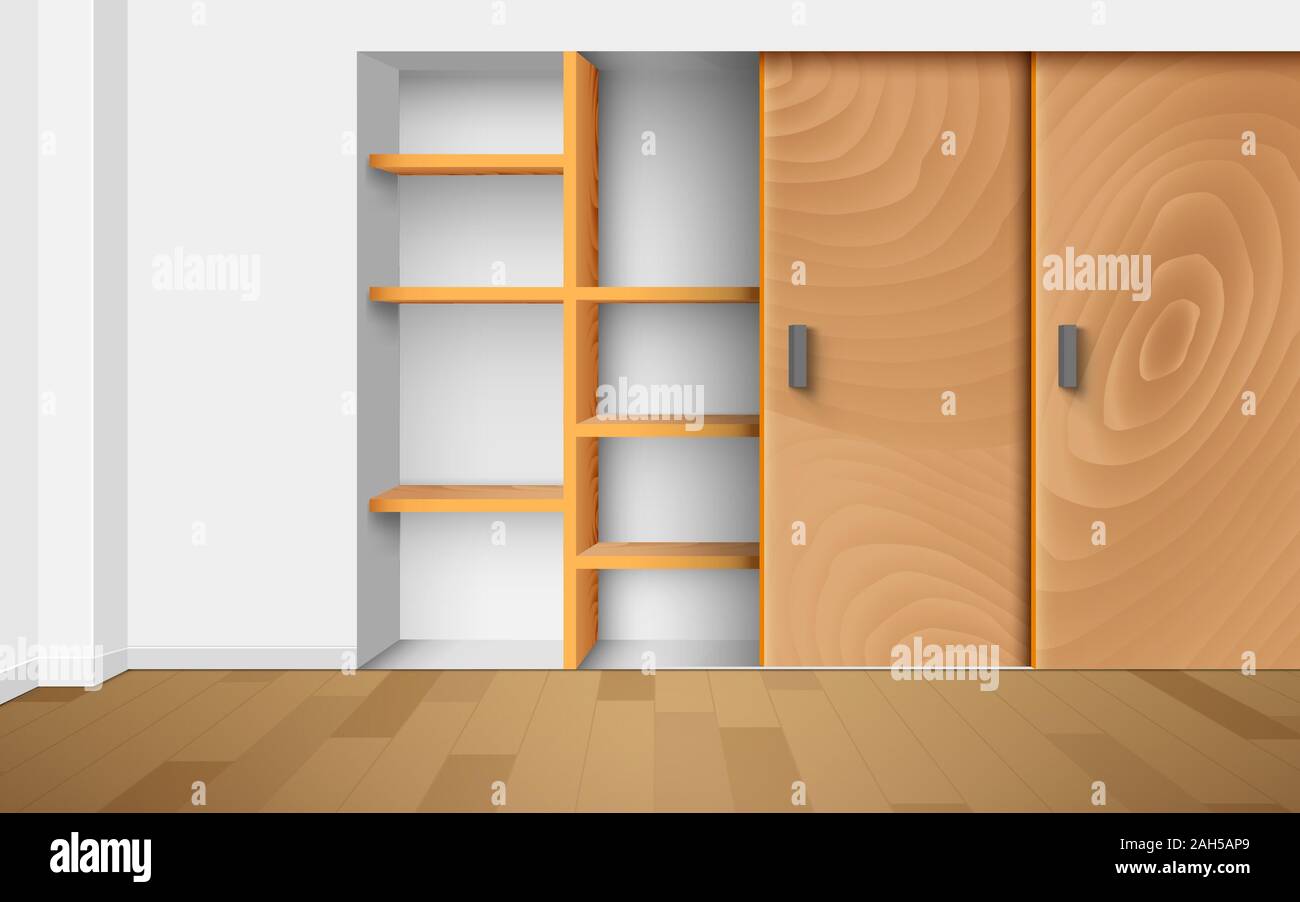 Empty wooden cabinet in Stock Vector Images - Alamy