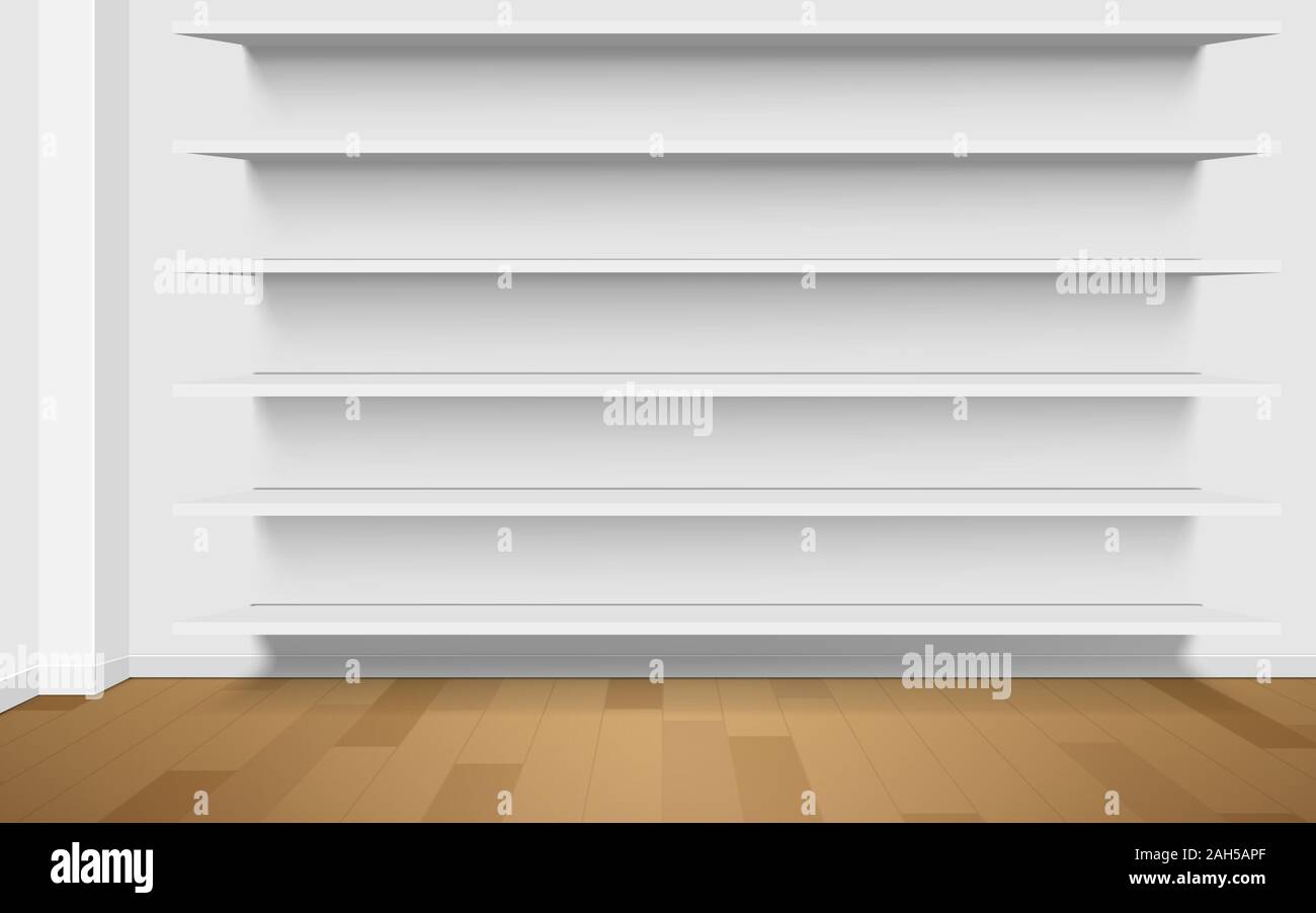 Empty white shelf product Stock Vector Images - Alamy