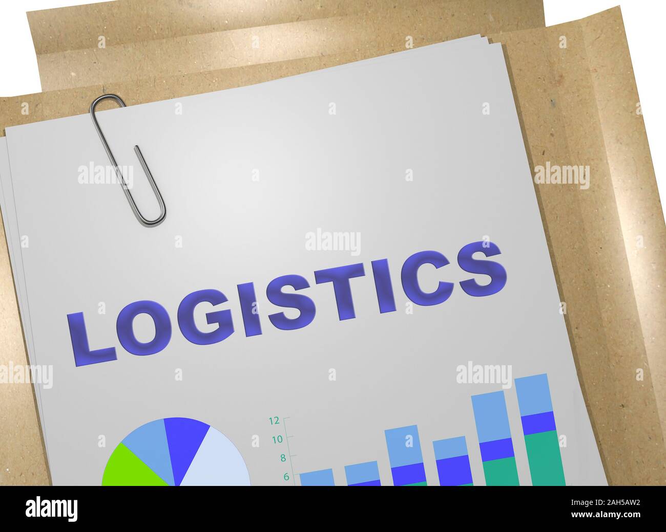 3D illustration of LOGISTICS title on business document Stock Photo - Alamy