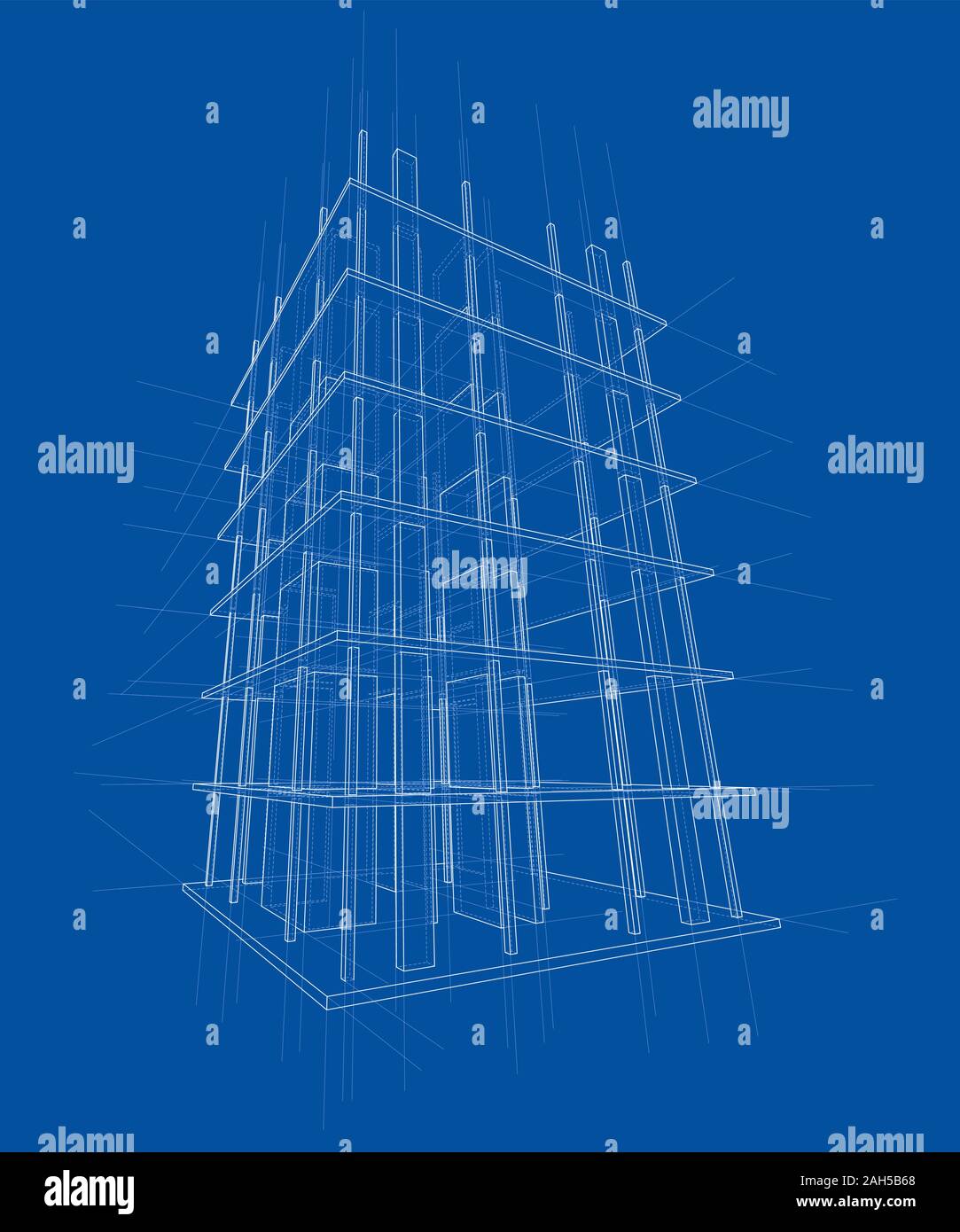 Drawing or sketch of a house under construction. Construction site ...
