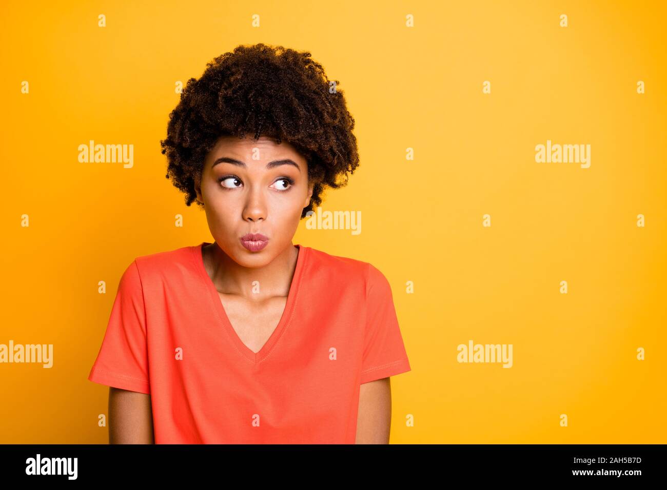 Shy timid woman african american hi-res stock photography and images ...