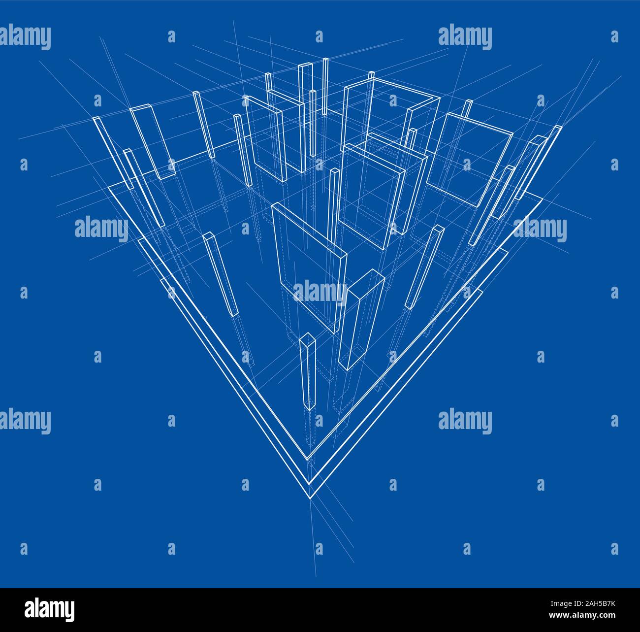 Drawing or sketch of a house under construction. Construction site ...