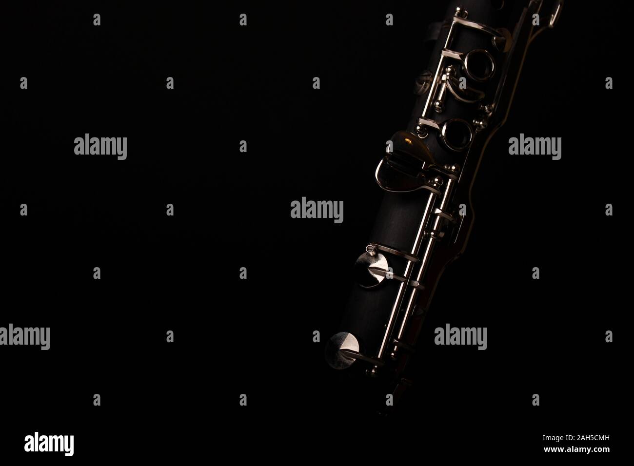 Music Instrument Clarinet on Black background Stock Photo - Alamy