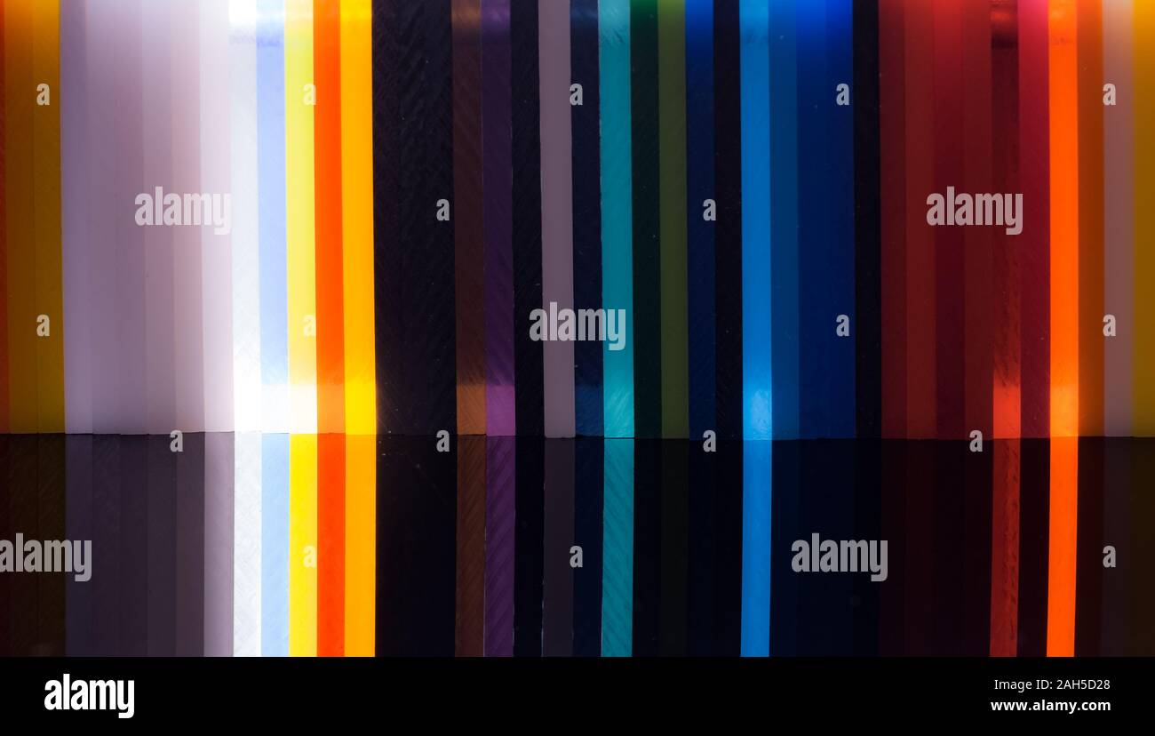 abstract colorful background of plastic sheets with reflection Stock ...