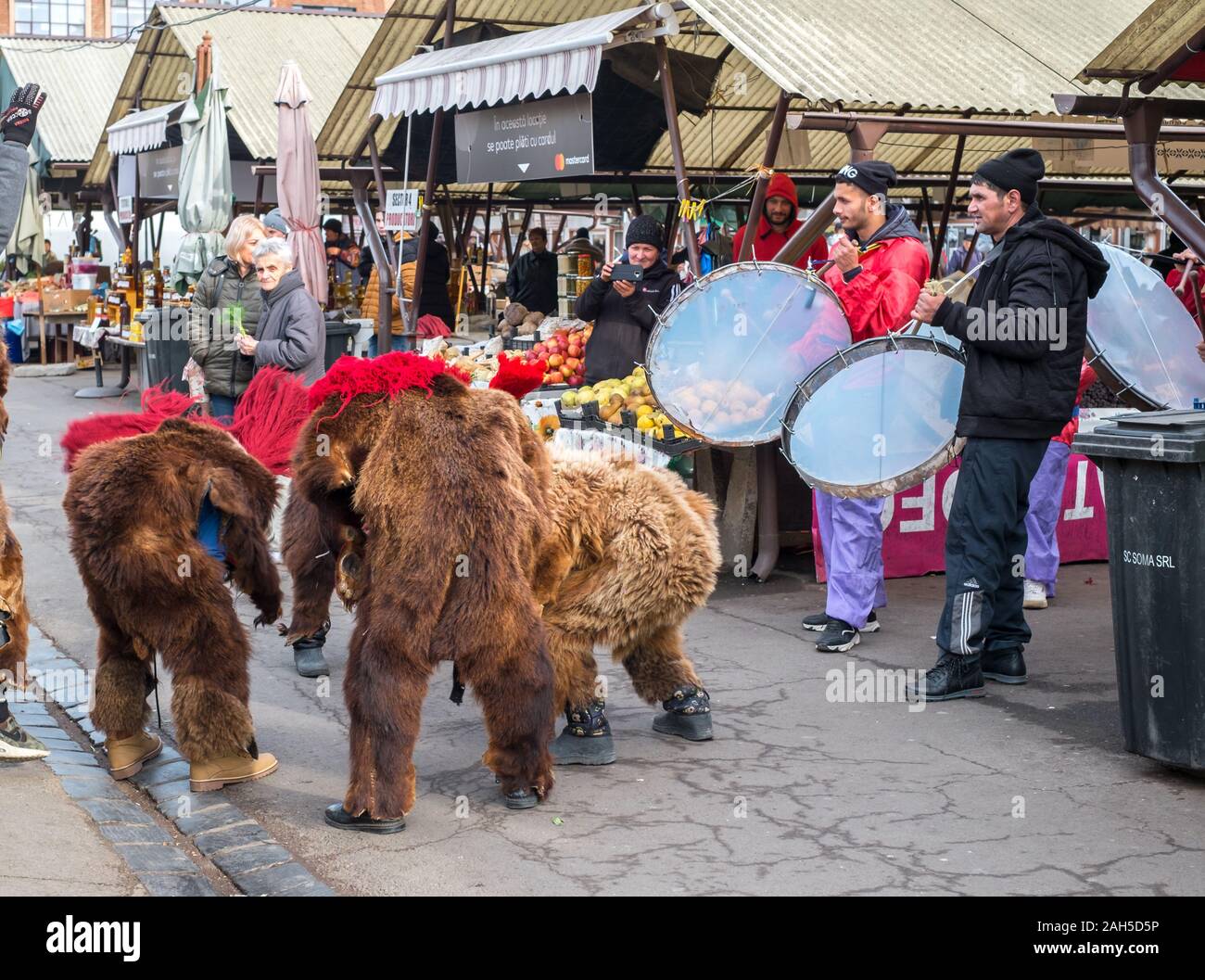 Sibiu, Romania - December 21, 2019. Romanian christmas traditional ...