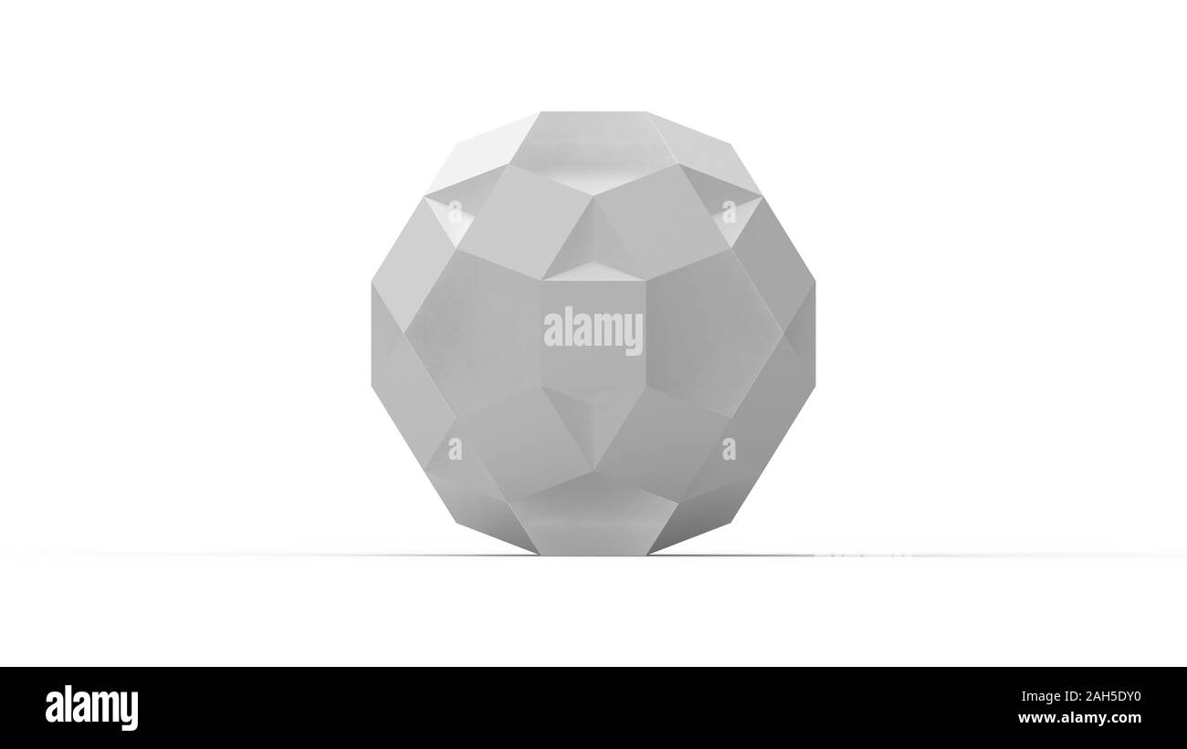 3d rendering of colored polyhedron models isolated in a studio ...