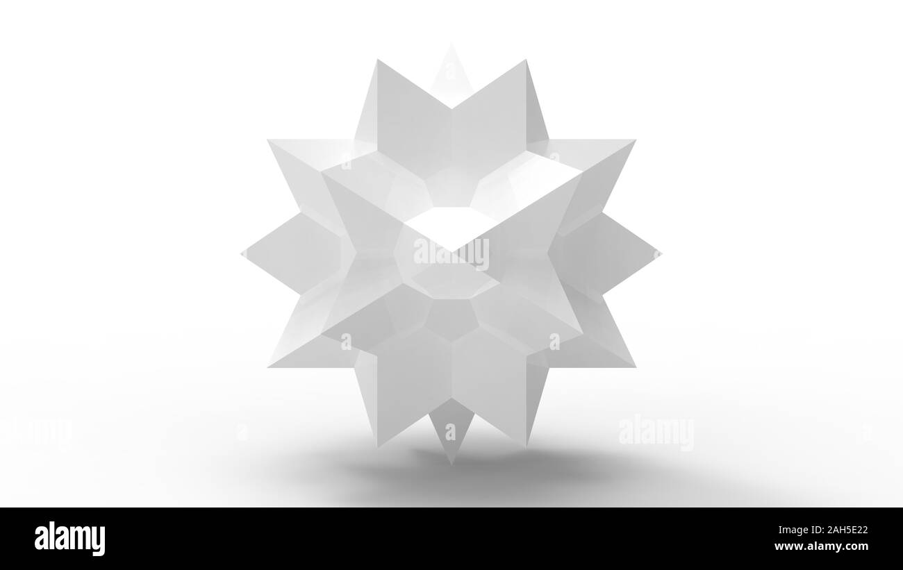 3d rendering of colored polyhedron models isolated in a studio ...