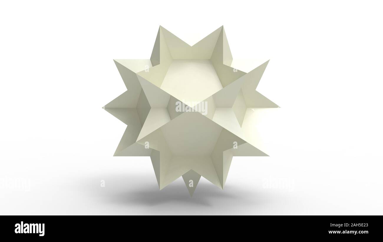 3d rendering of colored polyhedron models isolated in a studio ...