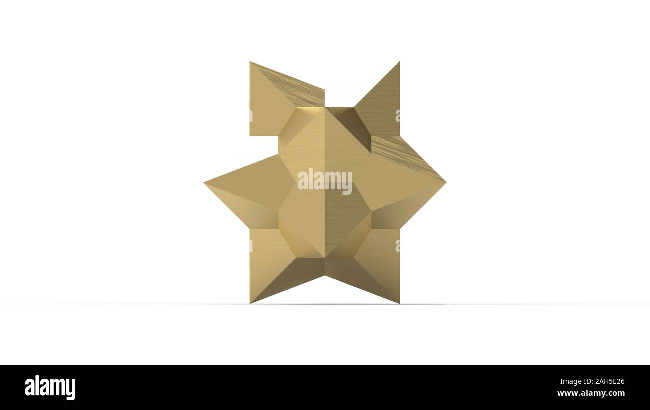 3d rendering of colored polyhedron models isolated in a studio ...