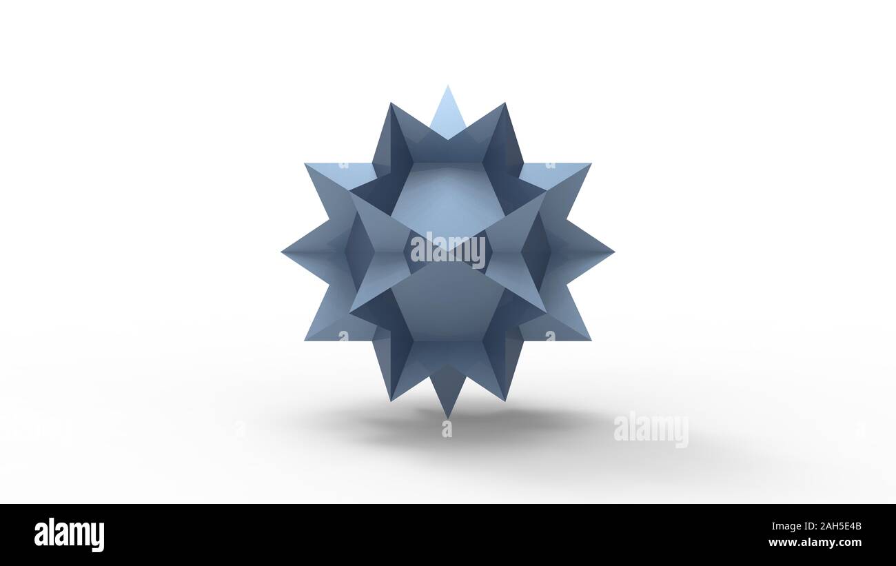 3d rendering of colored polyhedron models isolated in a studio ...