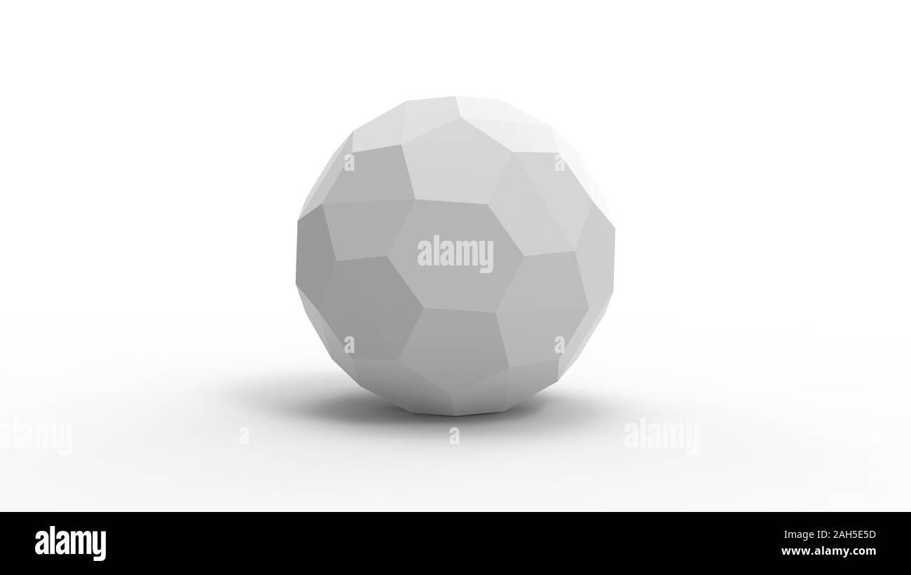 3d rendering of a biscribed propello dodecahedron in white background ...