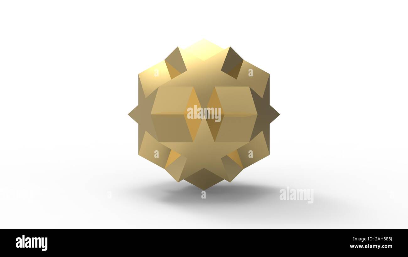 3d rendering of a polyhedron isolated in white background Stock Photo ...