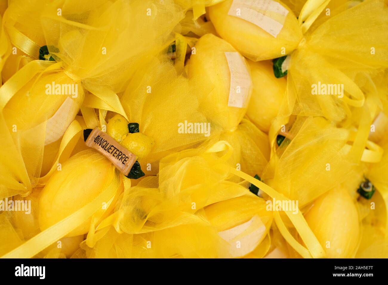 Lemon scented and shaped soap, a popular souvenir product of the Cinque ...