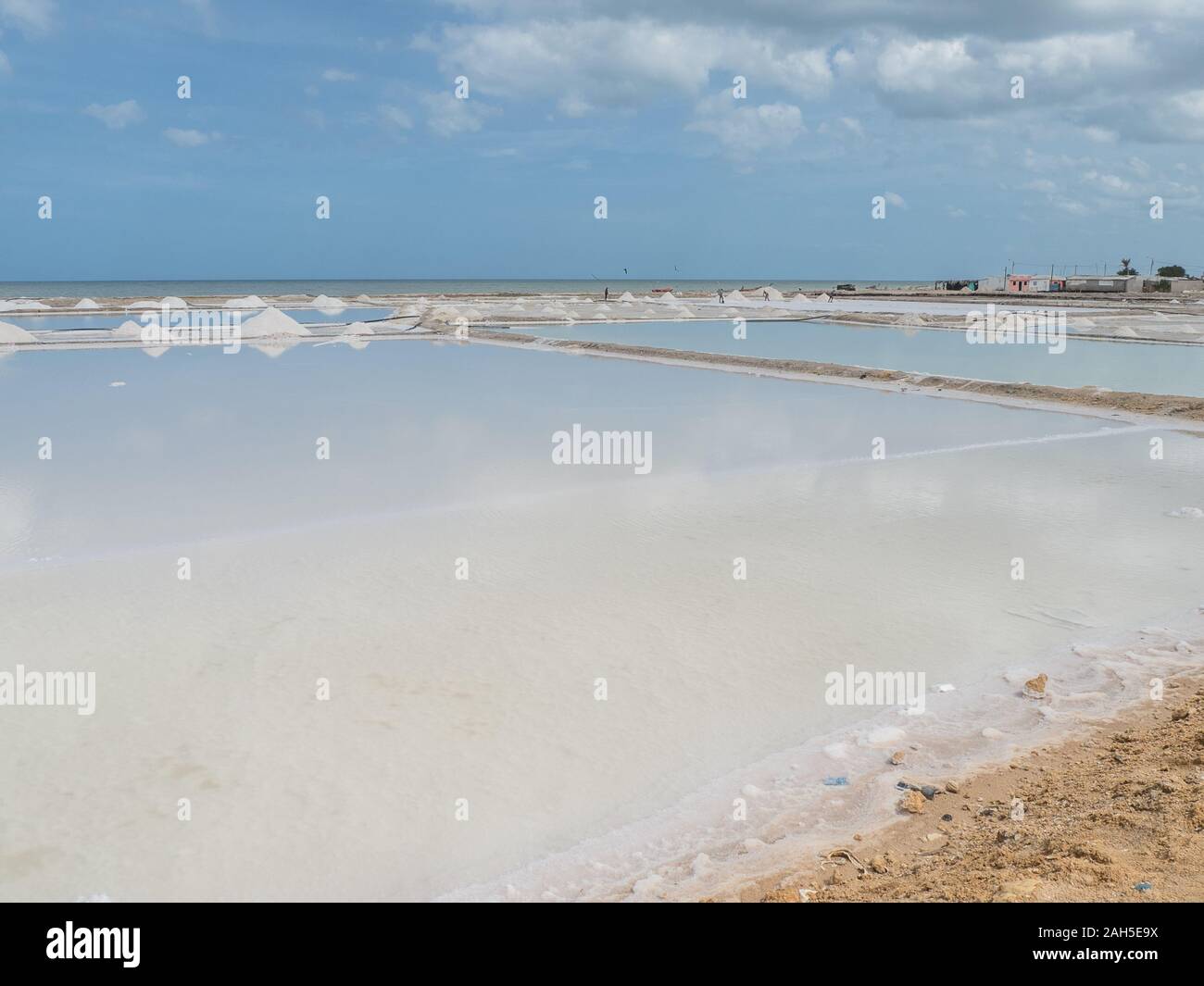 Landscape of Manaure salt mines in La Guajira, Colombia Stock Photo - Alamy