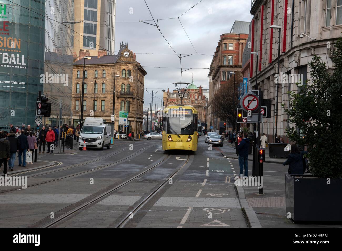 Yellow Tram At Manchester England 2019 Stock Photo - Alamy