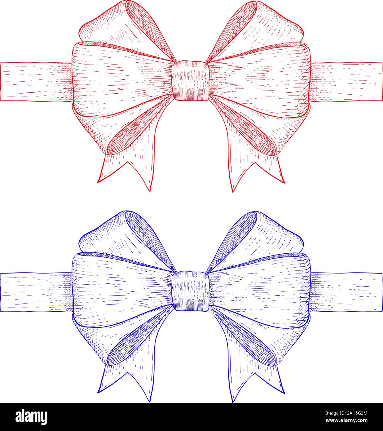 Red White And Blue Bow Drawing