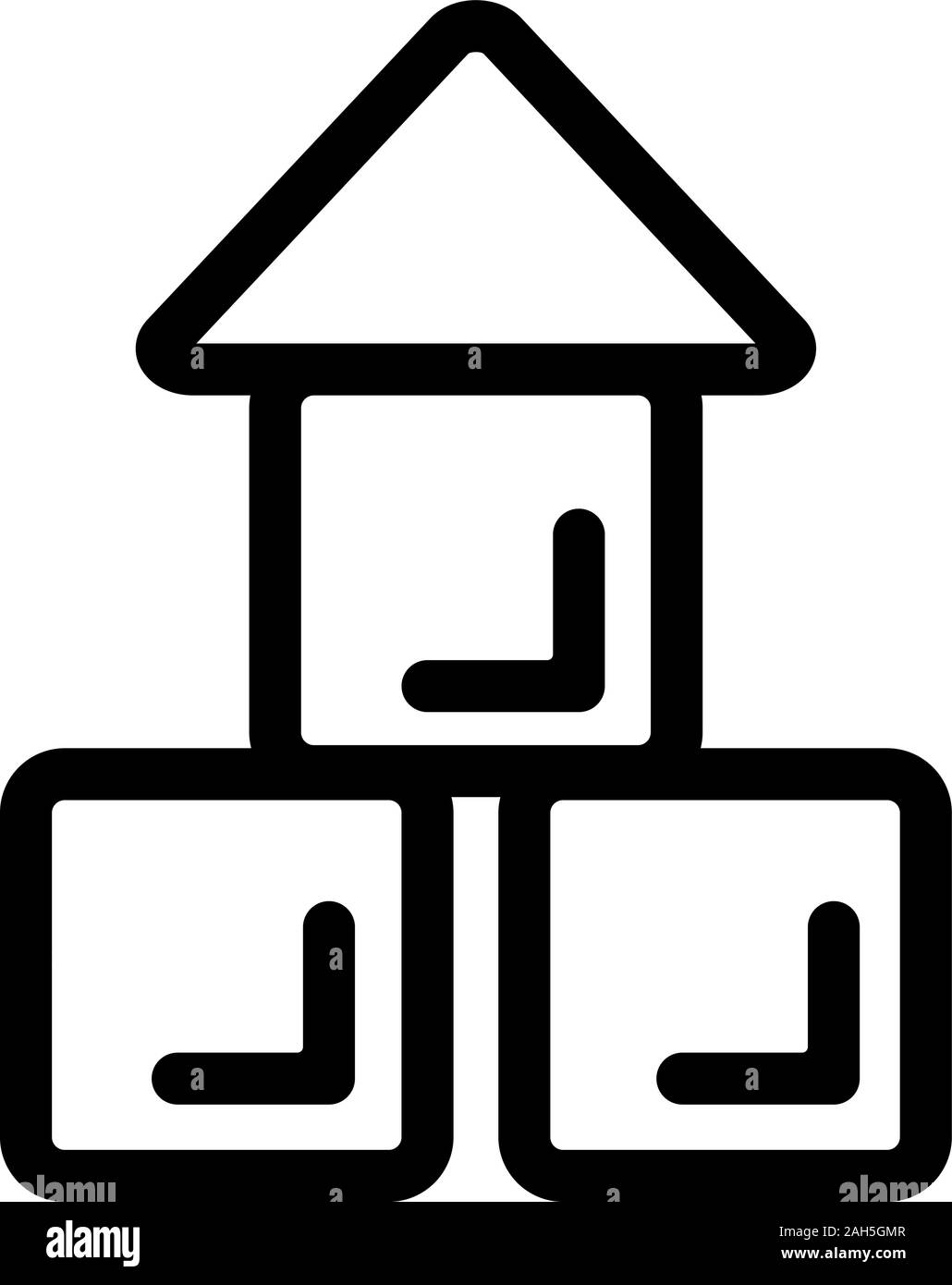 Baby cubes icon vector. Isolated contour symbol illustration Stock ...