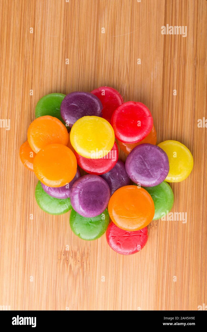 Assortment of varied colors and flavors hard candies Stock Photo - Alamy