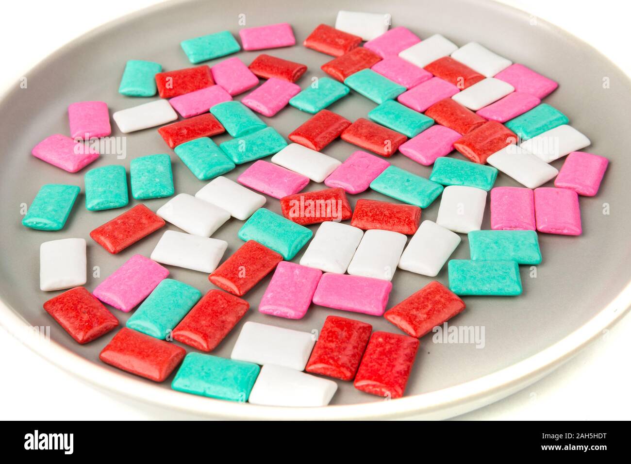 Red green pink and white assorted flavors chicle gum pieces Stock Photo ...