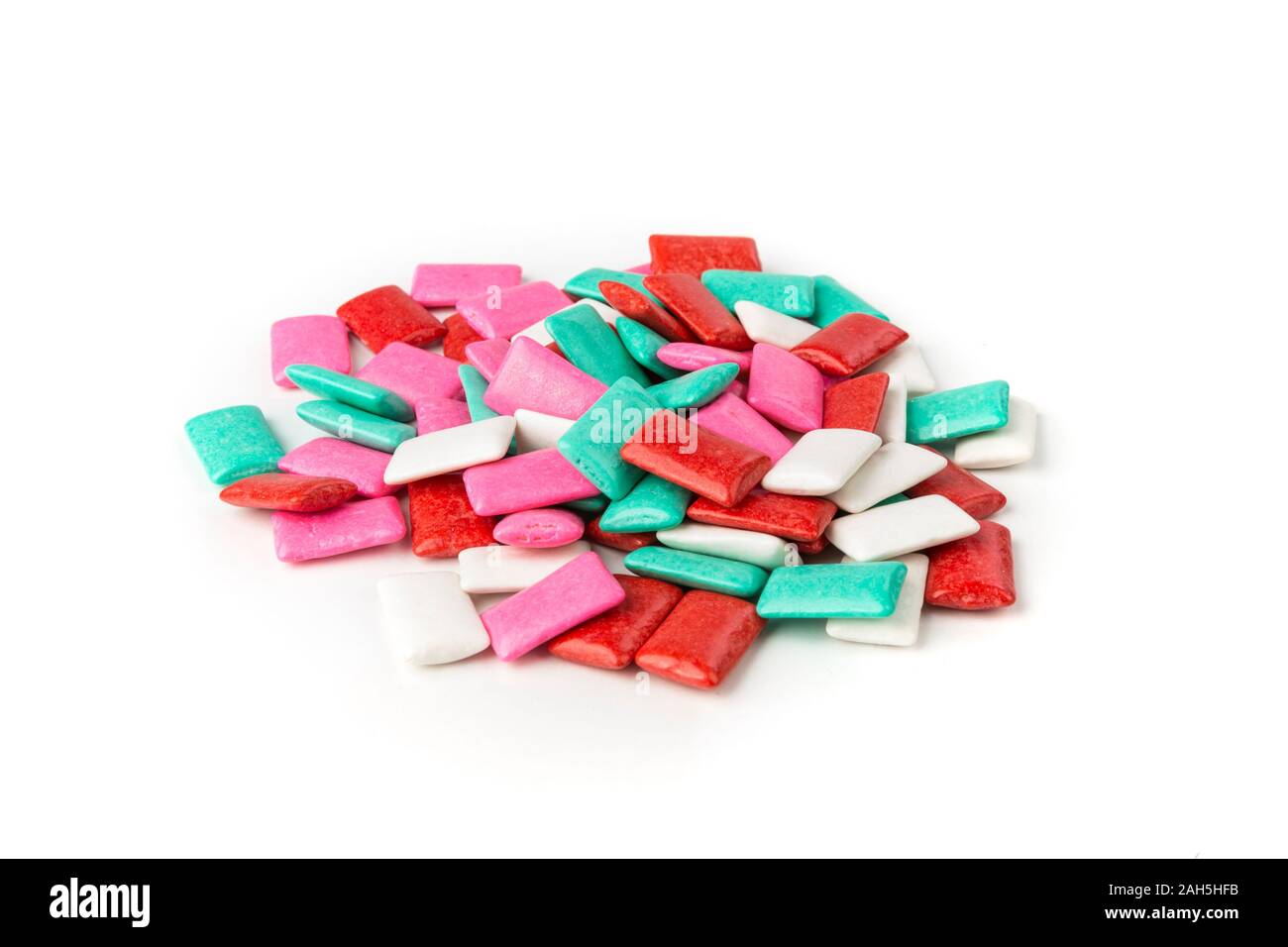 Red green pink and white assorted flavors chicle gum pieces Stock Photo ...