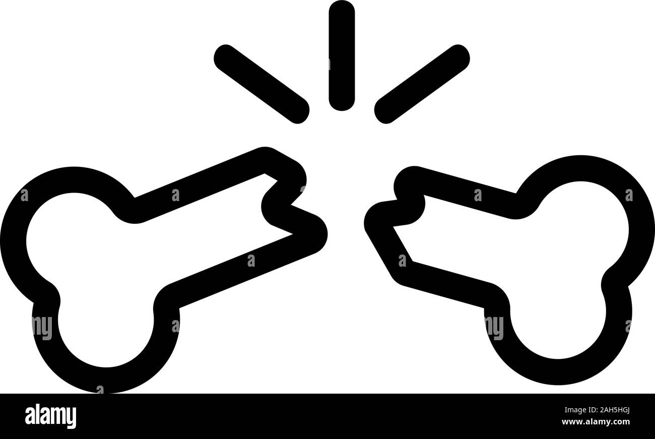 bone fracture icon vector. Isolated contour symbol illustration Stock ...